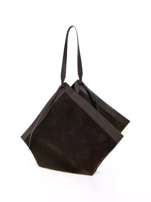 Yuzefi Large Wonton Leather Tote Bag - Brown