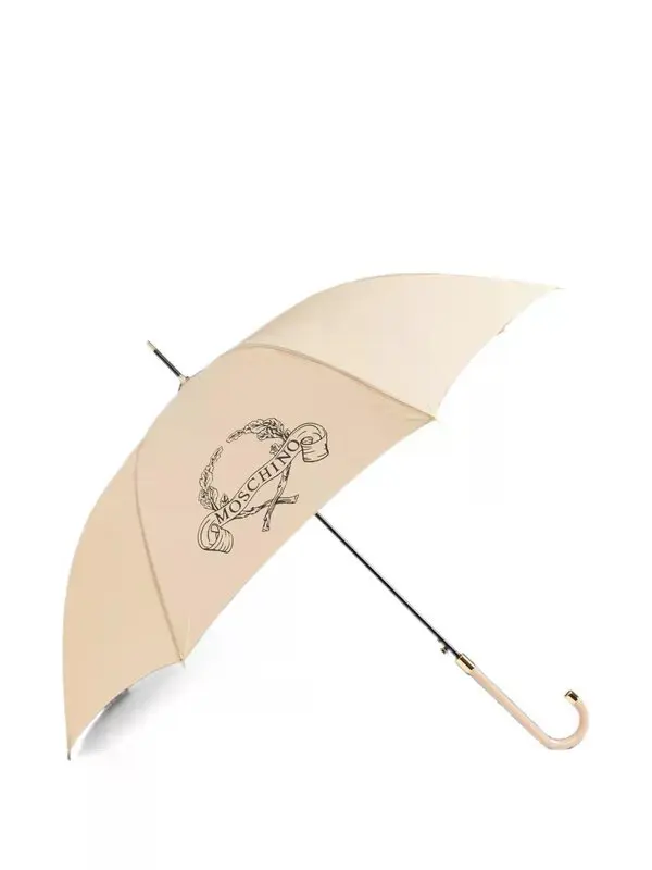 Moschino Logo-print Umbrella - Neutrals
