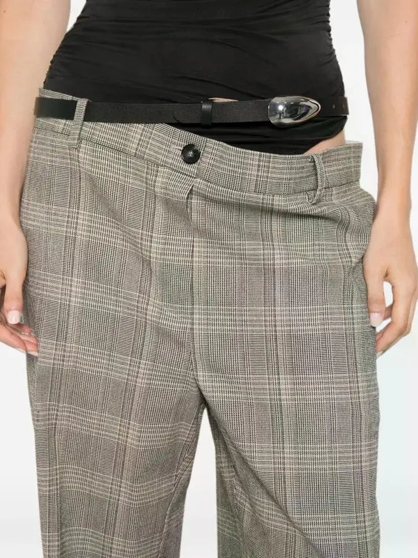 Patrizia Pepe Checked Oversized-waist Trousers