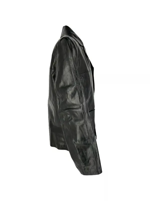 AMI Paris Single-breasted Leather Blazer