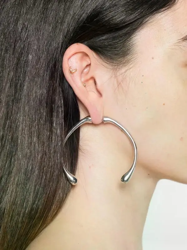 Patrizia Pepe Minimalist Open-hoop Earrings - Silver