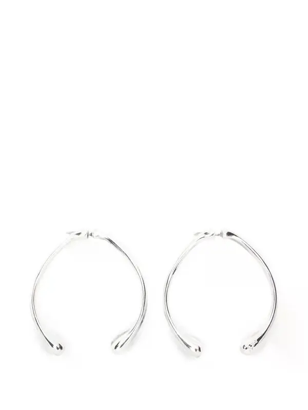 Patrizia Pepe Minimalist Open-hoop Earrings - Silver