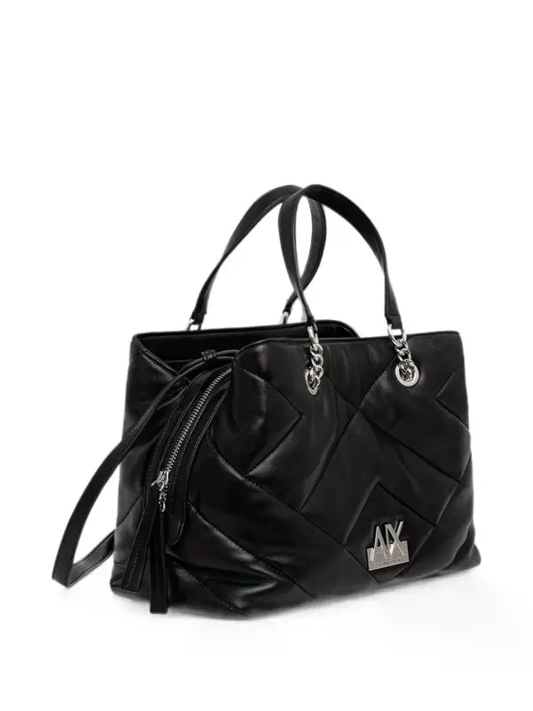 Armani Exchange Quilted Logo-plaque Tote Bag