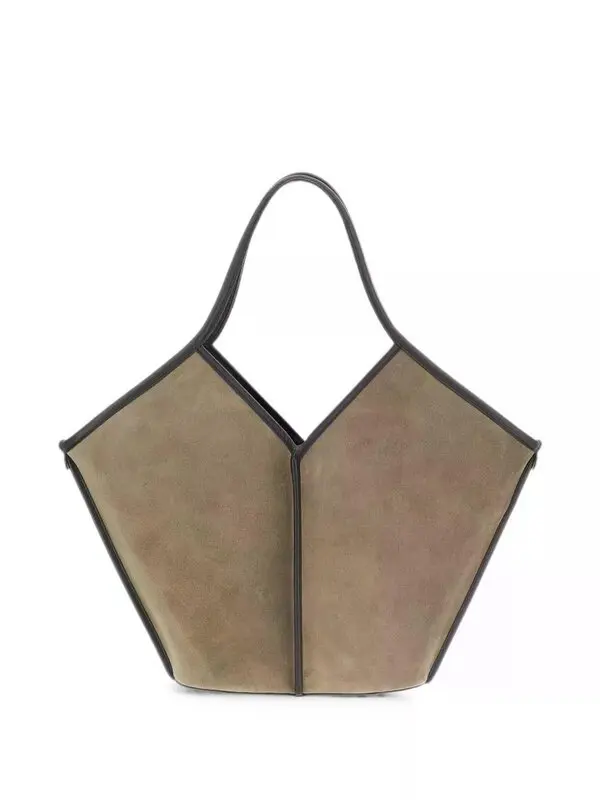 Hereu Calella Distressed-finish Geometric-handle Shoulder Bag - Neutrals