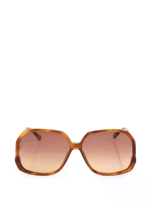 Chloé Geometric-frame Sunglasses - Brown