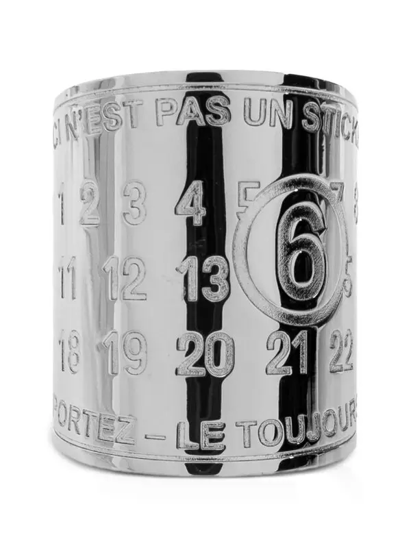 MAISON MARGIELA Souvenir Logo-engraved Wide Ring - Silver