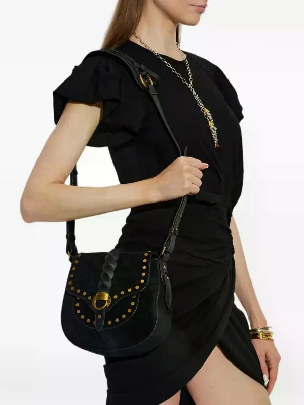 Isabel Marant Étoile Altay Stud-embellished Leather Shoulder Bag - Black