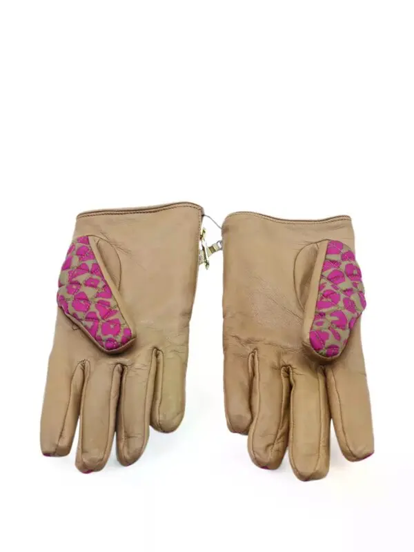 Mulberry Quilted Animal-print Gloves