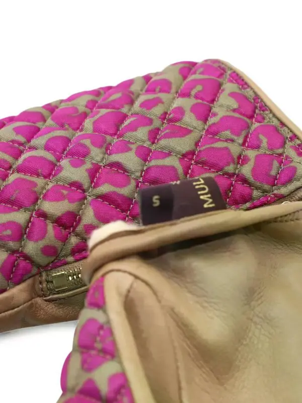 Mulberry Quilted Animal-print Gloves