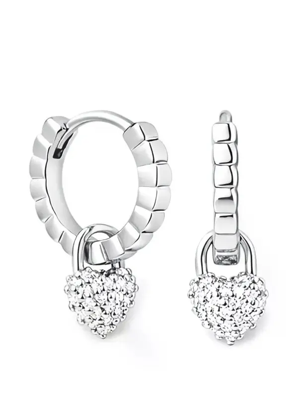 VELORA VIE Vault Of Venus Pavé-heart Earrings - Silver
