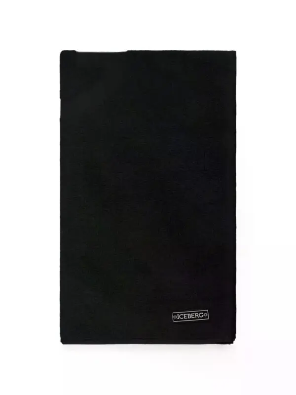 Iceberg Logo-debossed Beach Towel - Black