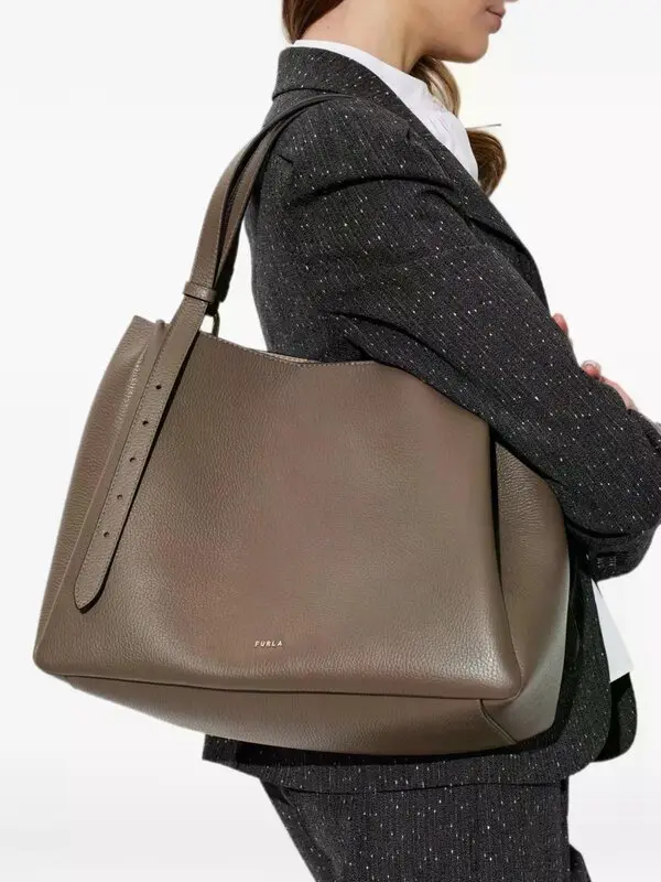 Furla Nuvola Grained Leather Tote Bag