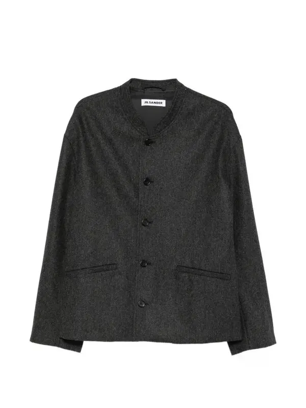 JIL SANDER Band-collar Single-breasted Jacket - Grey