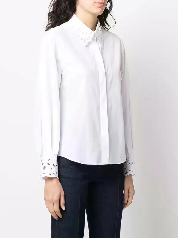 Chloé Pointelle Collar Button-up Shirt