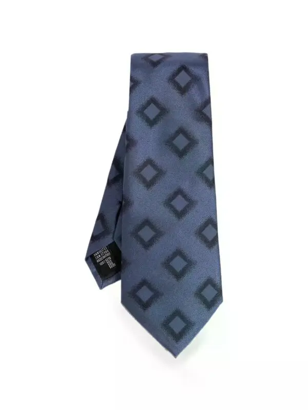 Giorgio Armani Geometric-print Tie - Blue