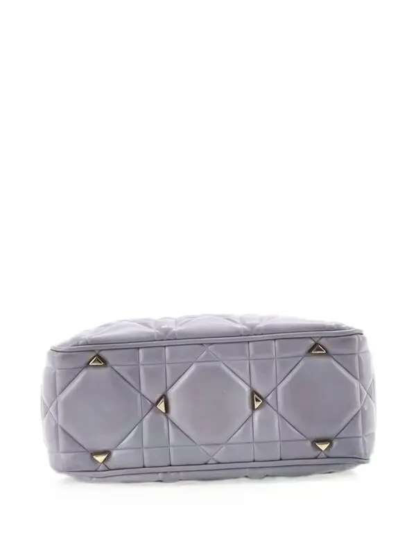 Dior Lady 95.22 Bag Cannage Embossed Leather Small Crossbody Bag - Grey