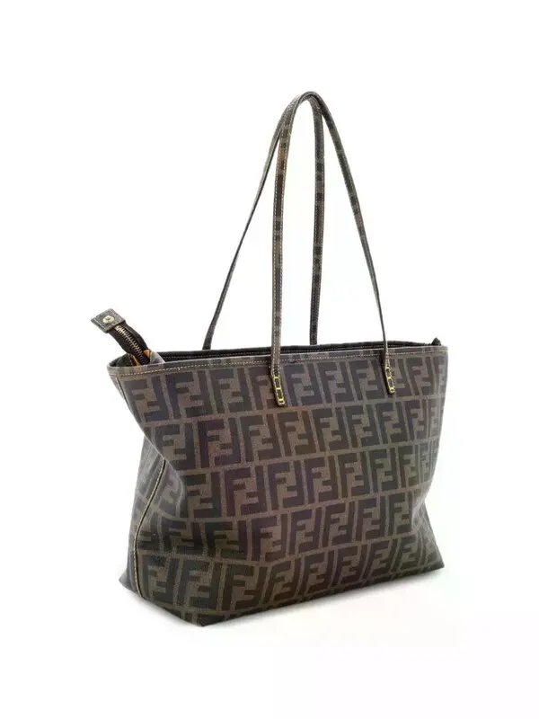 Fendi Roll Zucca Coated Canvas Medium Tote Bag
