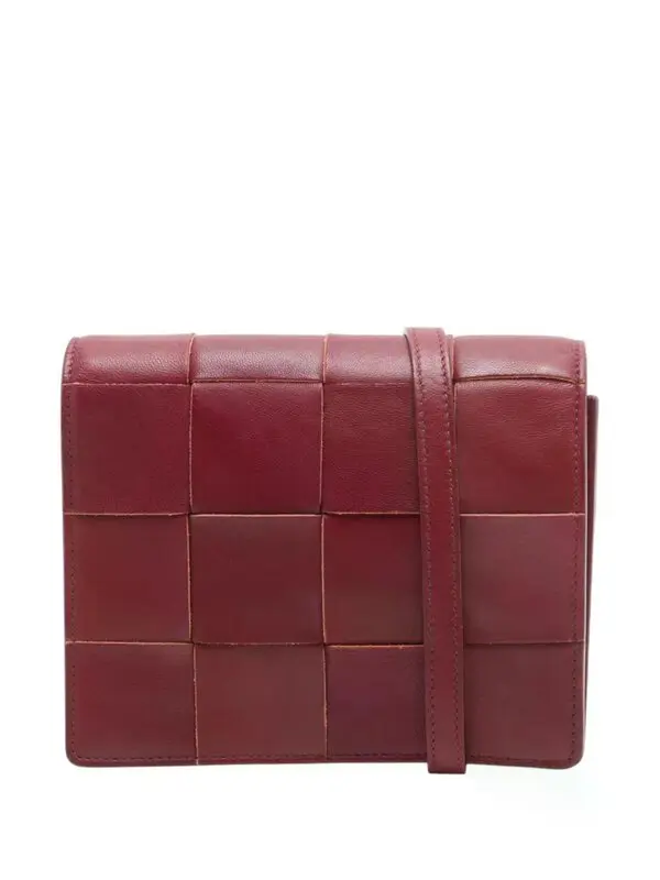 Bottega Veneta 2012-2026 Mini Nappa Maxi Intrecciato Cassette Crossbody Bag - Red
