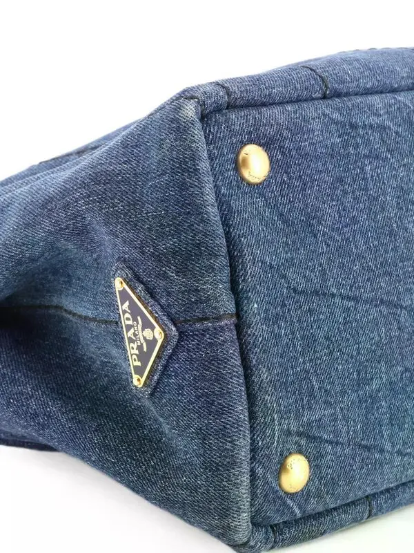 Prada Canapa Convertible Denim Mini Tote Bag