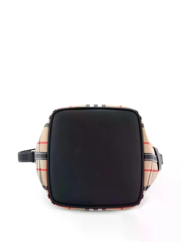 Burberry Ashby Vintage Check Canvas And Leather Mini Bucket Bag