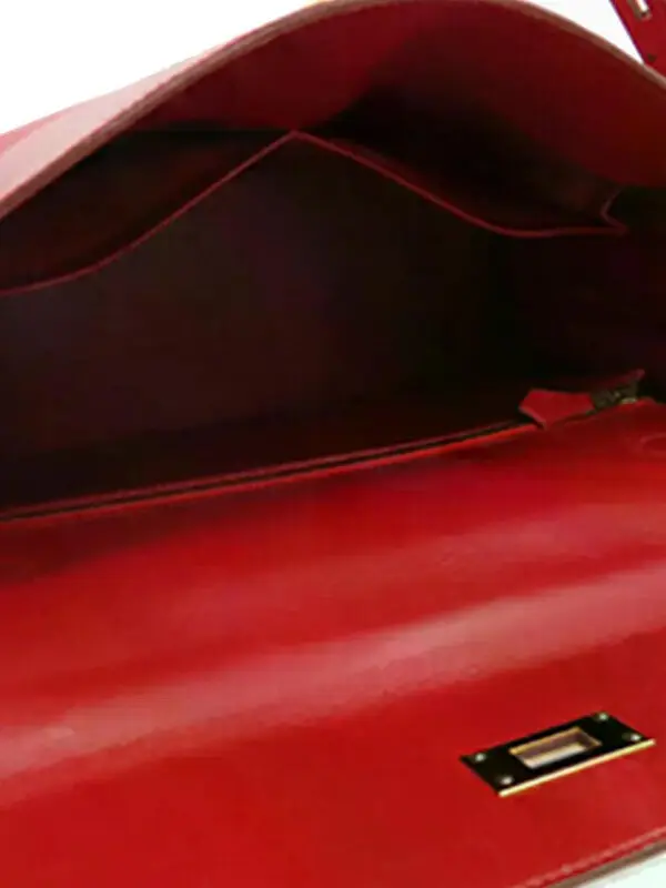 Hermès 1996 Box Calf Kelly Sellier 32 Satchel - Red