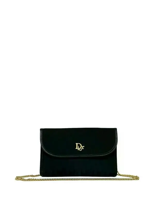 Dior 20th Century Diorissimo Trotter Canvas Chain Shoulder Bag - Black