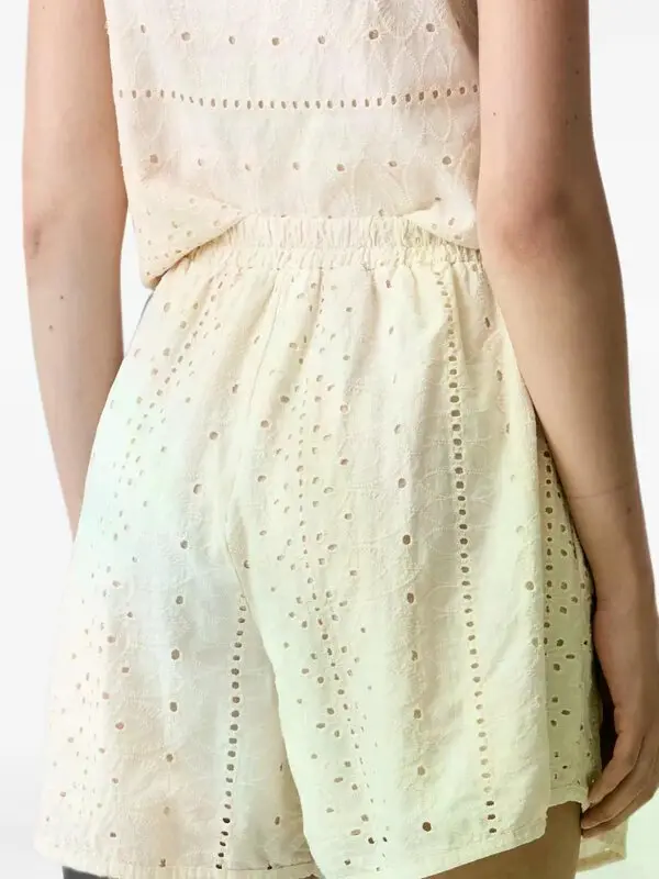 VICOLO Broderie-anglaise Elasticated-waist Shorts