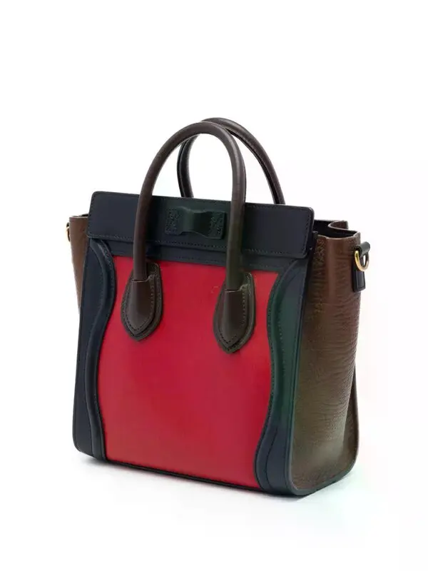 Celine Tricolor Leather Luggage Tote Satchel - Multicolour