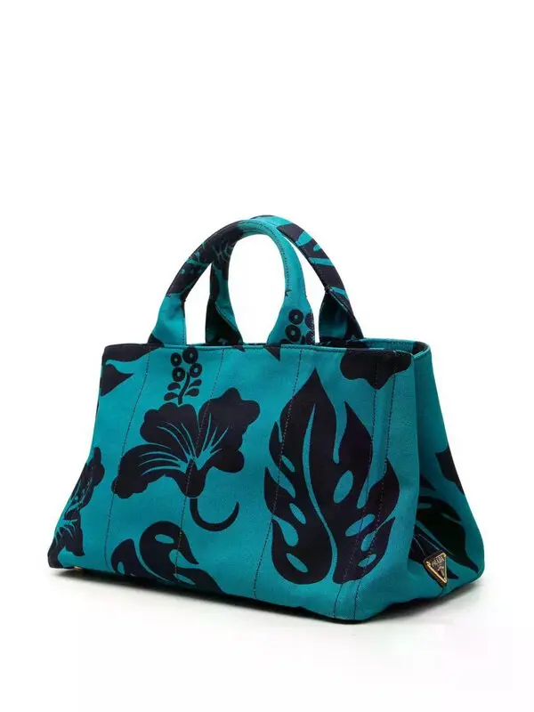 Prada 2013-2026 Canvas Canapa Hawaii Tote Satchel - Blue