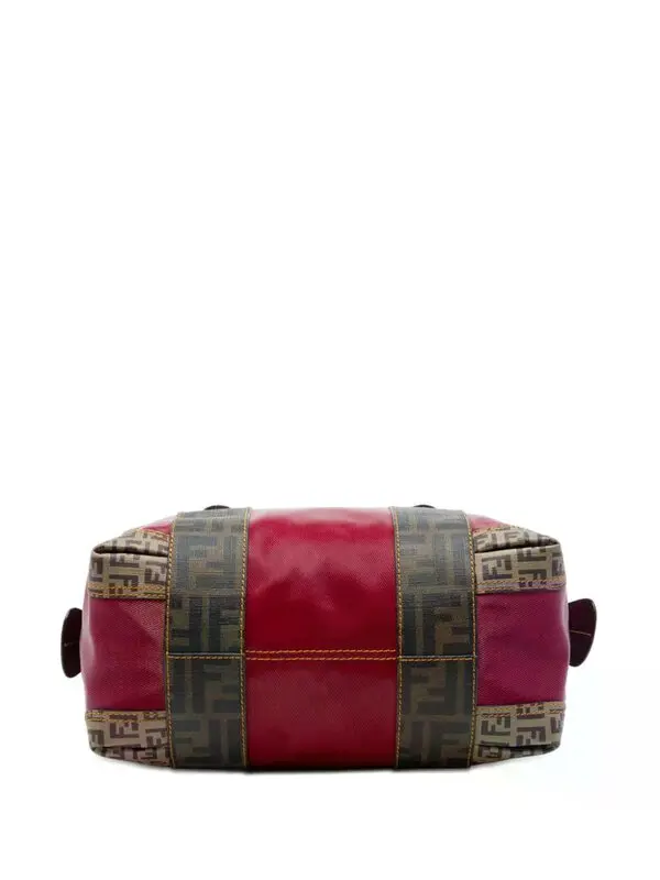Fendi Zucca Trimmed Coated Canvas Boston Bag