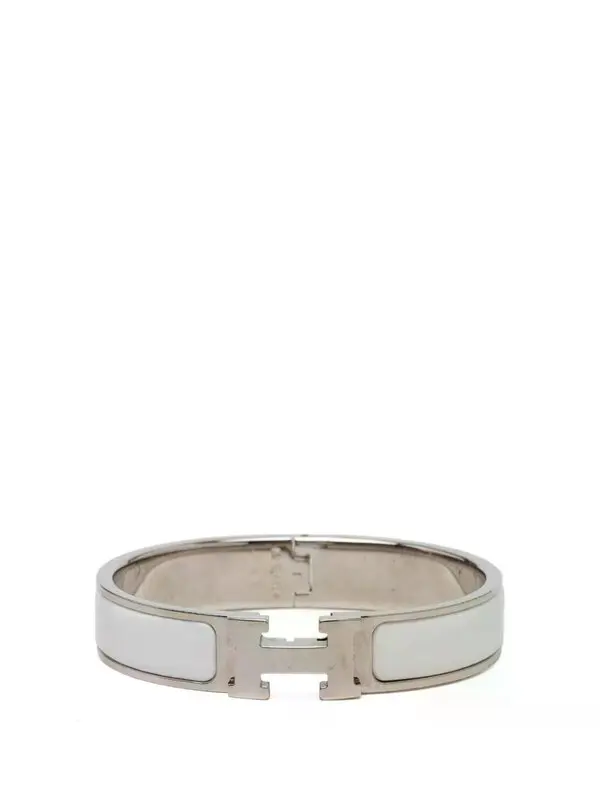 Hermès 2000-2026 Narrow Enamel Clic H Bracelet Pm Costume Bracelet - Silver