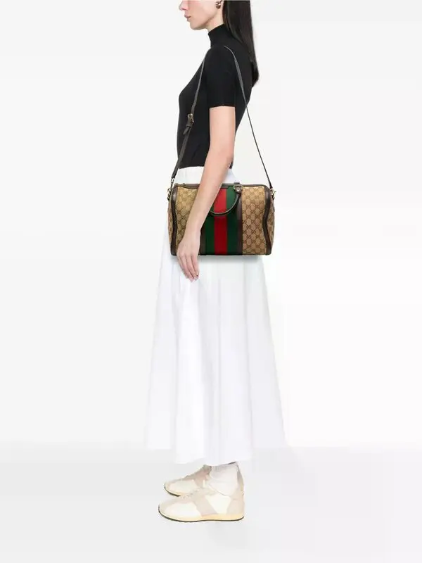 Gucci 2000-2015 Medium Gg Canvas Web Joy Boston Bag Satchel - Neutrals