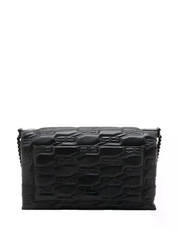 Balenciaga 2010-2026 Medium Embossed Leather Bb Monogram Triplet Chain Crossbody Bag