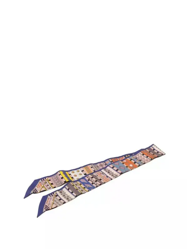 Hermès 2000-2026 Colliers De Chiens Silk Twilly Scarf Scarves - Blue