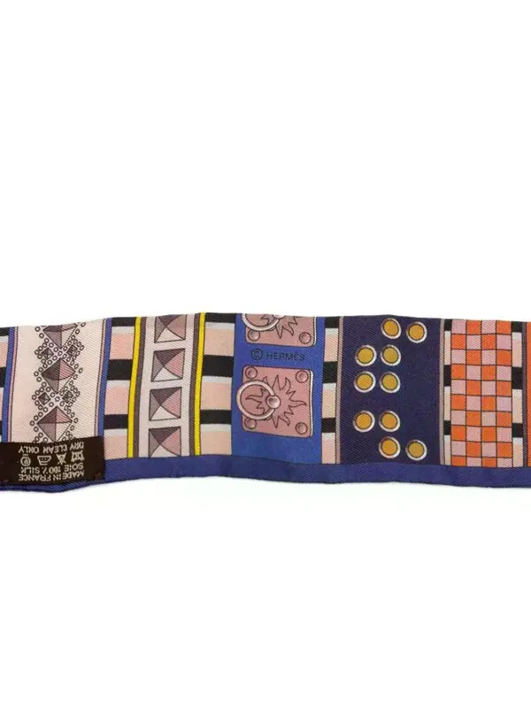 Hermès 2000-2026 Colliers De Chiens Silk Twilly Scarf Scarves - Blue