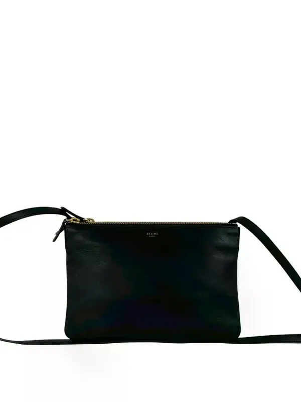 Celine 2015 Small Lambskin Trio Crossbody Bag - Black