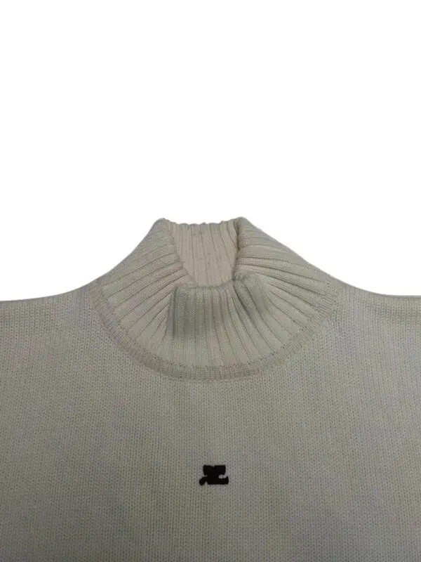 COURREGES Tartan Turtleneck Knit Dress