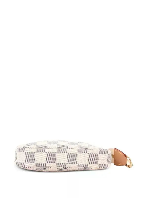 LOUIS VUITTON Pochette Accessoires Damier Mini Clutch Bag - White