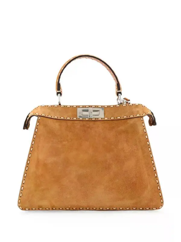 Fendi Selleria Peekaboo Bag Suede Medium Tote Bag