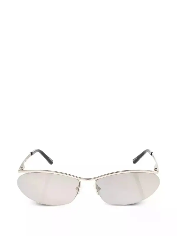Attico X Linda Farrow Charlotte Geometric-frame Sunglasses - Silver