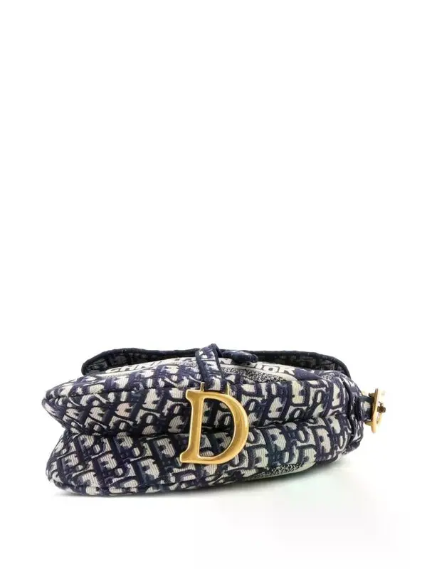 Dior Saddle Handbag Oblique Canvas Medium Shoulder Bag - Blue