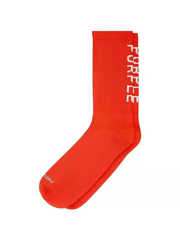 PURPLE BRAND Logo-knit Ribbed Socks