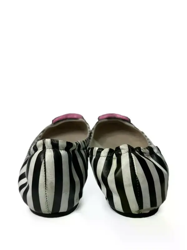 SOPHIA WEBSTER Miami Striped Leather Ballet Flats