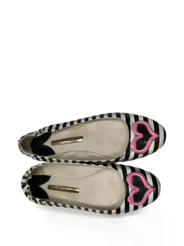 SOPHIA WEBSTER Miami Striped Leather Ballet Flats