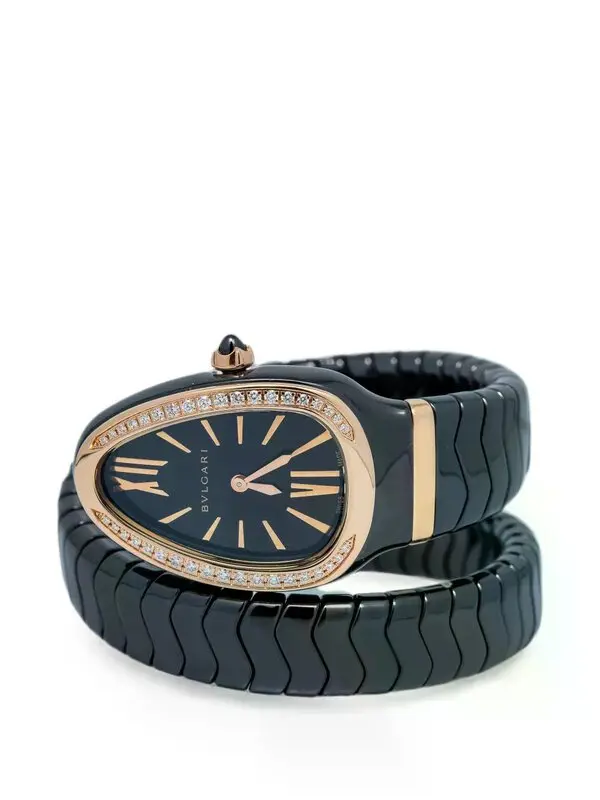 BVLGARI Serpenti Diamond 35mm Watch - Black