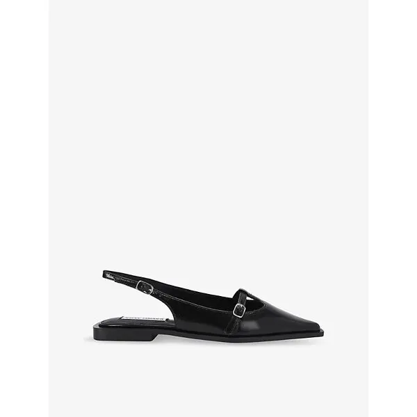 Steve Madden Synergy Mary-jane Leather Sling-back Flats - Black