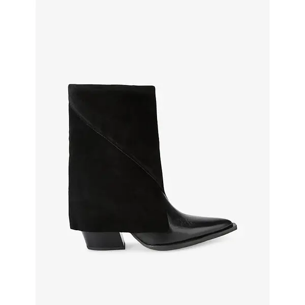 Steve Madden Mccoy Leather And Suede Knee-high Boots - Black