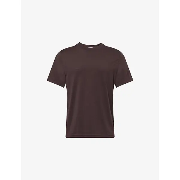FRAME Crewneck Cotton T-shirt - Deep Brown
