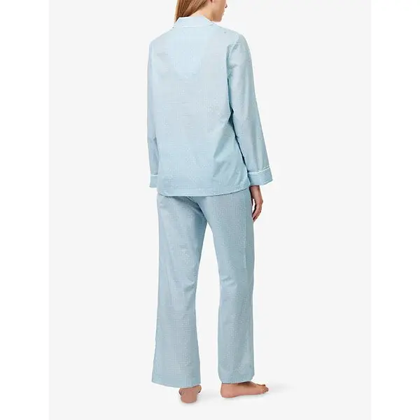 Derek Rose London Geo-print Cotton Pyjama Set