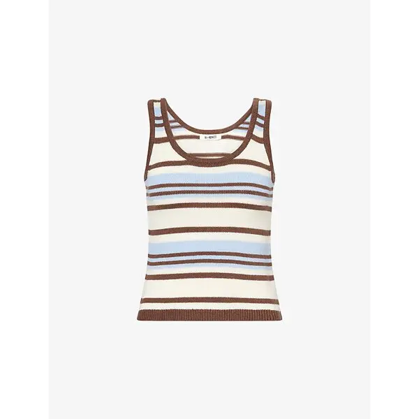 4TH & RECKLESS Amara Striped Cotton-blend Top - Multi